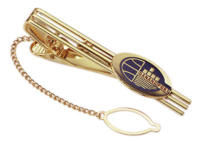 China Copper Stamping Danang Port Metal Tie Bar, Personalized Tie Bar With Soft Enamel Filled, Gold Plating for sale