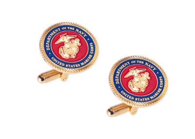 China Promotional Gift Customized 3d Navy Enamel Cufflink, Metal Cufflink By Brass Stamped, Gold Plating for sale