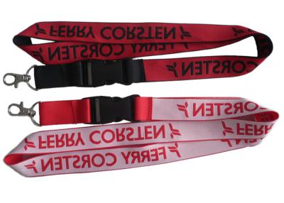 China Single Side Woven Polyester Promotional Neck Lanyards with Metal Hook and Safety Break Away Clip for sale