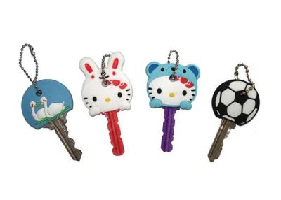 China Hello Kitty Cartoon Key Cover, Personalized Soft PVC Keychain With Ball Chain for sale