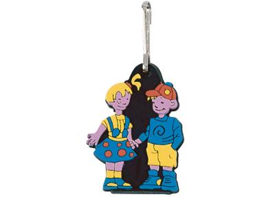 China Customized Soft PVC Zipper Puller / Zipper Slider with Metal Ball Chain, 2D for sale