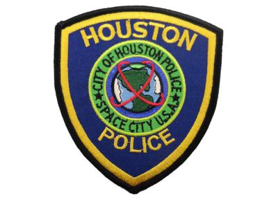 China Huston Police Woven / Embroidery Patch, Custom Embroidery Patches With Iron Glue On Back Side for sale