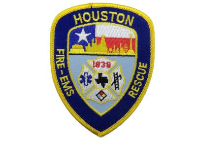China Huston Police Woven / Embroidery Patch, Custom Embroidery Patches With Iron Glue On Back Side for sale