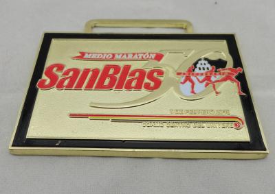 China High Quality Zinc Alloy SanBlas Medio Marathon Medal with Soft Enamel, Die Casting, Gold Plating for sale