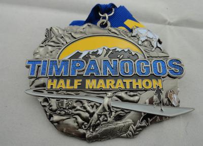 China Zinc Alloy Die Casting Iron or Brass or Copper Timpanogos Half Marathon Medal with Glitter for sale