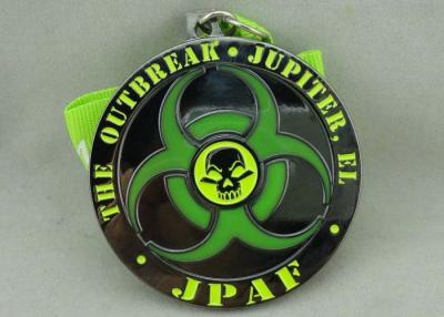 China Personalised Zinc Alloy Transparent Enamel Medal With Black Nickel Plating for sale