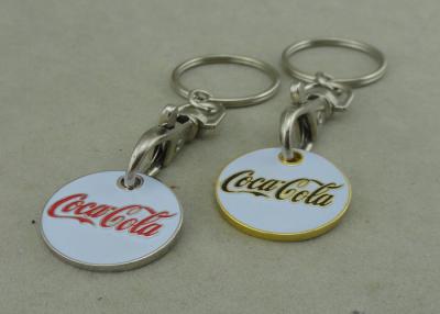 China Silver Customized Trolley Coin Keyring Brass Trolley Tokens For Shopping Car for sale