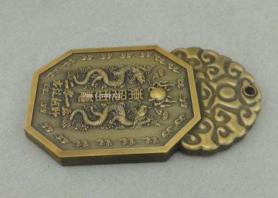 China Die Casting Souvenir Badges Pewter Antique Gold 3D Club Pin Badges Promotional for sale