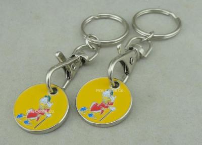 China Die Casting Imitation Hard Enamel Token Trolley Coin Keyring 23*2mm for sale