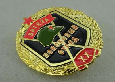 China Soft Enamel Military Souvenir Badges With Zinc Alloy , Die Struck Army Awards Badges for sale