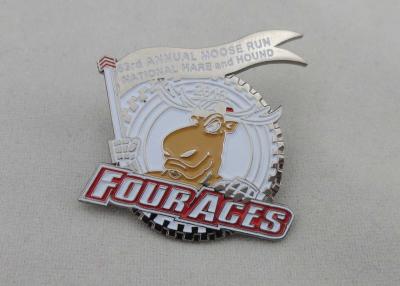 China 40 mm Men Four Aces Soft Enamel Pin , White Rabbit Nickel Plating Memorial for sale