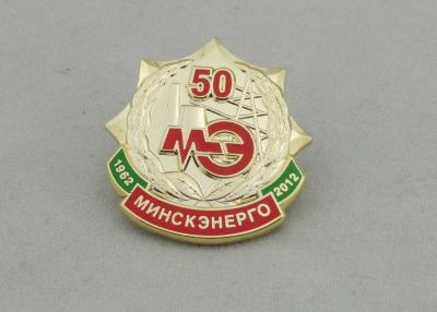 China 35 mm Collectable Hard Enamel Pin Gift , 3D Design Die Struck Gold Plating for sale