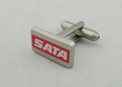 China SATA Zinc Alloy Hard Enamel Cufflink, 17 mm Misty Color Printing For Club for sale