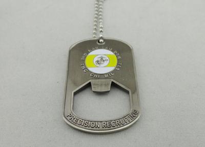 China Stamped Bottle Opener Personalised Dog Tags With 800*2.4mm Ball Chain for sale