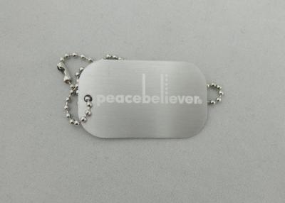China 1.5mm Silver Personalised Dog Tags For Dogs , Aluminum Silk Screen Printing for sale