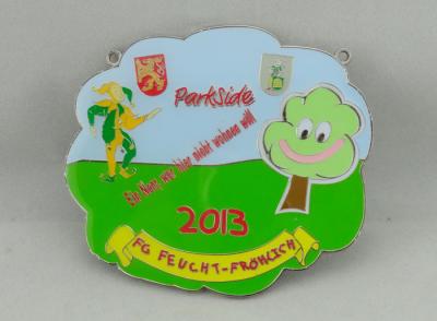China 95mm Ecofriendly Green Enamel Medal , Zinc Alloy With Epoxy For Gift for sale