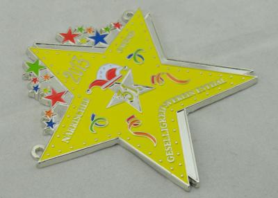 China Yellow Clown Enamel Medal , Nickel Plating , 95mm Medals For Schools for sale
