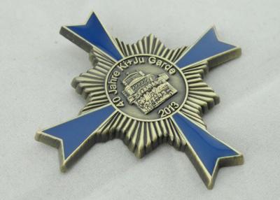 China 40 Jahre Garde Enamel Medal , Antique Brass Plating For Decorative for sale