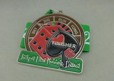 China Die Stamped Soft Enamel Medals Customized Ribbon For Sporting Running Awards for sale