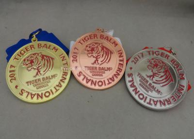 China Die Stamped Martial Arts Ribbon Souvenir Medal Brass Material Enamel For Awards for sale