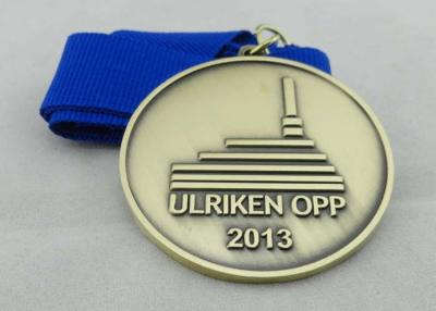 China Ulriken OPP 2013 Blue Ribbon Medals Die Cast , Antique Brass Plated Medal for sale