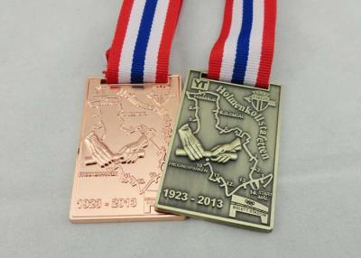 China Zinc Alloy Ribbon Medals 3d , Antique Brass Plating For Memorial for sale