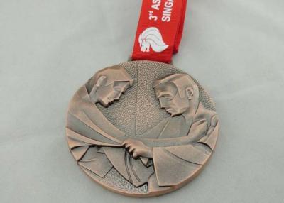China Asian Judo Kata 2013 Ribbon Medals Copper Plating Full 3d For Gift for sale