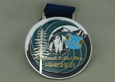 China Customized Big Round Antique Enamel Medals , Brass Die Struck Running Sports Medal for sale