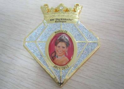 China Grosse Junkersdorfer 3D Zinc Alloy / Pewter Carnival Medal by Purple Rhinestone, Gold Plating for sale
