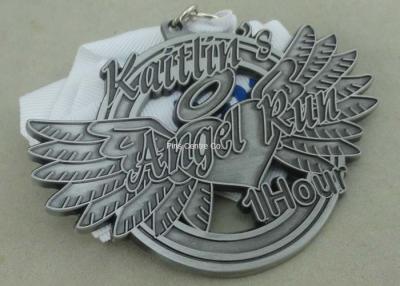 China Soft Enamel Die Casting Medals For Running , Brass Awards Medal With Sublimation Ribbon for sale