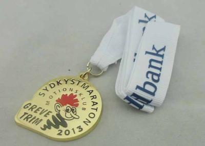 China Maraton Sport Enamel Medal Zinc Alloy Ribbons , Customized for sale