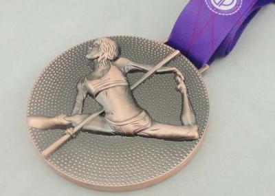 China Triathlon Ribbon Medals Nickel Plated Die Struck For Decoration for sale