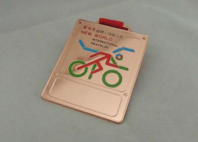 China IRON KIDS medal, die casting with soft enamel, antique brass plating, Full color printing ribbon. for sale
