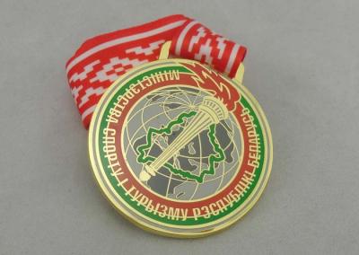 China Egg Hunt Triathlon Ribbon Medals , 3.0mm Copper Plating With Full Color Ribbon for sale