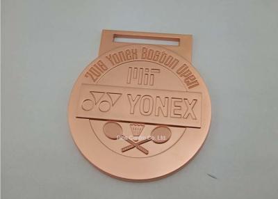 China Badminton Awards Die Cast Medals , Customized Misty Plating Sport Karate Ribbon Medals for sale