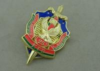 China Brass Die Stuck Name Plate Pins , Hard Enamel Promotional Swarovski Metal Pin for sale