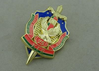 China Brass Die Stuck Name Plate Pins , Hard Enamel Promotional Swarovski Metal Pin for sale