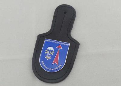 China Kommando Leather Pocket Badge And Personalized Leather Keychains With Nickel Plating for sale