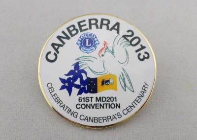 China Canberra Imitation Brass Hard Enamel Lapel Pin Custom with CMYK Printing for sale
