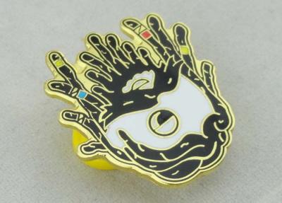 China Hands Shape Lapel with Zinc Alloy Imitation Hard Enamel Pin And Gold Plating for sale