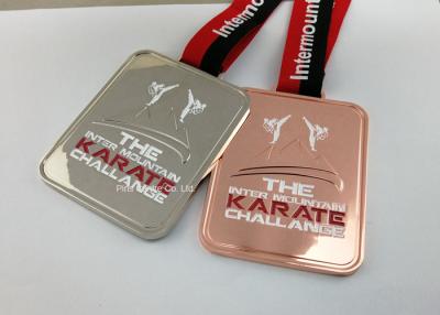 China Zinc Alloy Karate Sub Ribbon Medals With Soft Enamel , Die Casting Sport Medals for sale