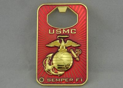 China Metal Soft Enamelpersonalized Coins Usmc With Bottle Opener And Gold Plating for sale