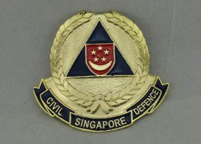 China Gold Plating Civil Defence Souvenir Badges With Soft Enamel For Souvenir Date for sale