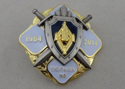 China Zinc Alloy Police Souvenir Badges With Soft Enamel 3D Design With Gold Plating for sale