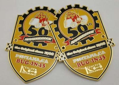 China Gold Car Club Stamped Hard Enamel Medals , Customized Running Award Medals for sale