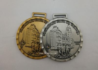 China Marathon Running Award Medals By Stamping , Full Relief Zinc Alloy Enamel Medals for sale