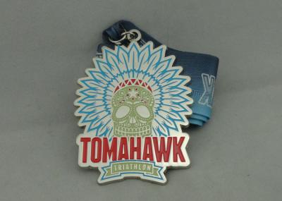 China Triathlon Enamel Medal Zinc Alloy Die Casting With Silver Plating for sale