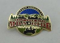 China Mda Ride Imitation Hard Enamel Pin Brass Die Stamped With Gold Plating for sale