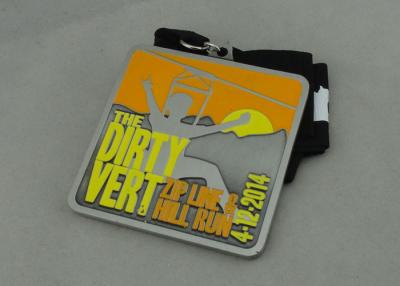 China Antique Silver Plating Enamel Medal , The Dirty Vert Logo 5mm Thickness for sale
