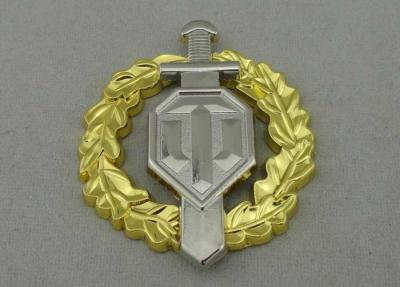 China Die Casting Custom Made Badges Gold Nickel Plating 2 Piece Combined for sale